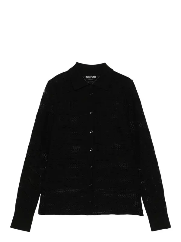 TOM FORD Knitted Shirt With Lapels - Black
