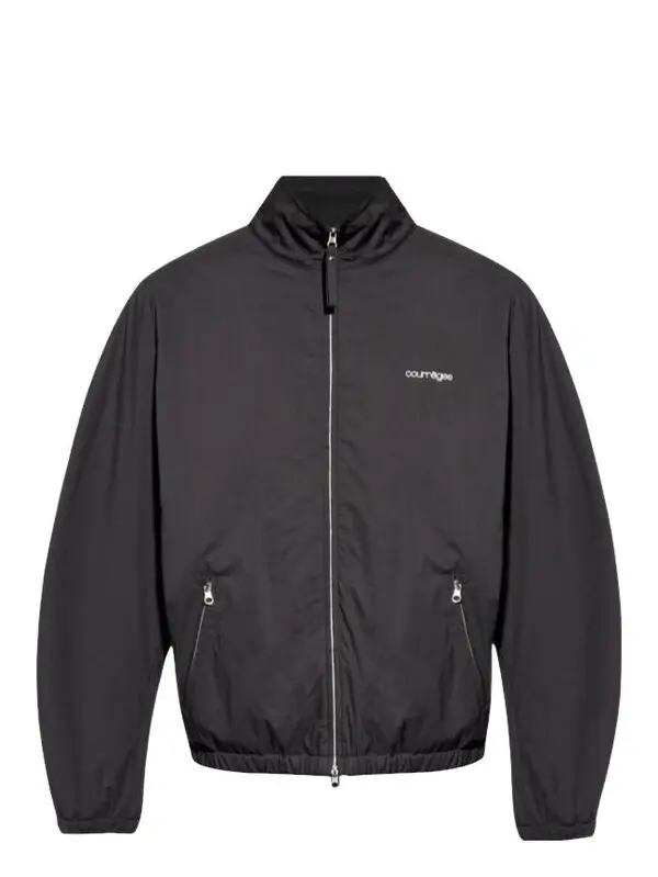 COURREGES Long Sleeve Zip Up Jacket - Black