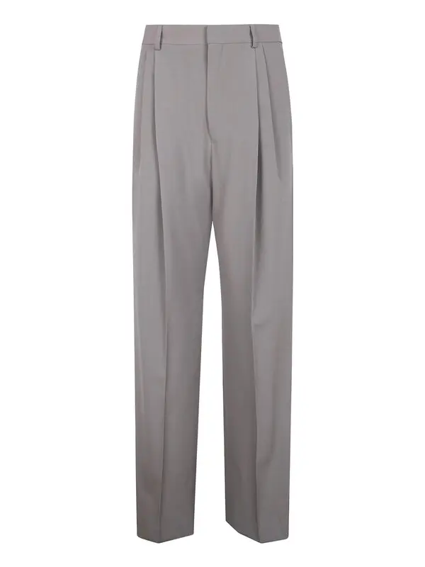 Dries Van Noten Panrom Pleated Trousers - Cement