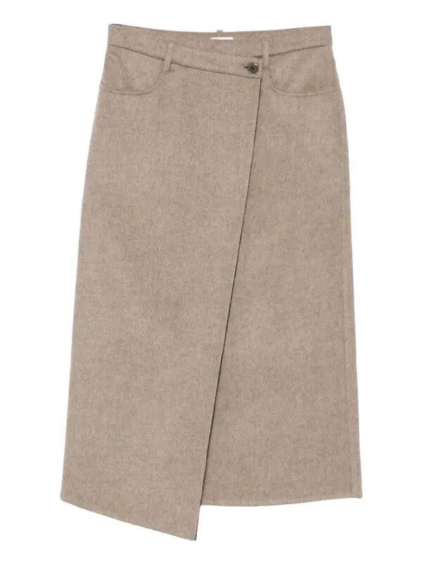 Brunello Cucinelli Wrap Buttoned Skirt - No