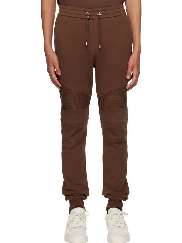 Balmain Logo Printed Drawstring Track Pants - Red