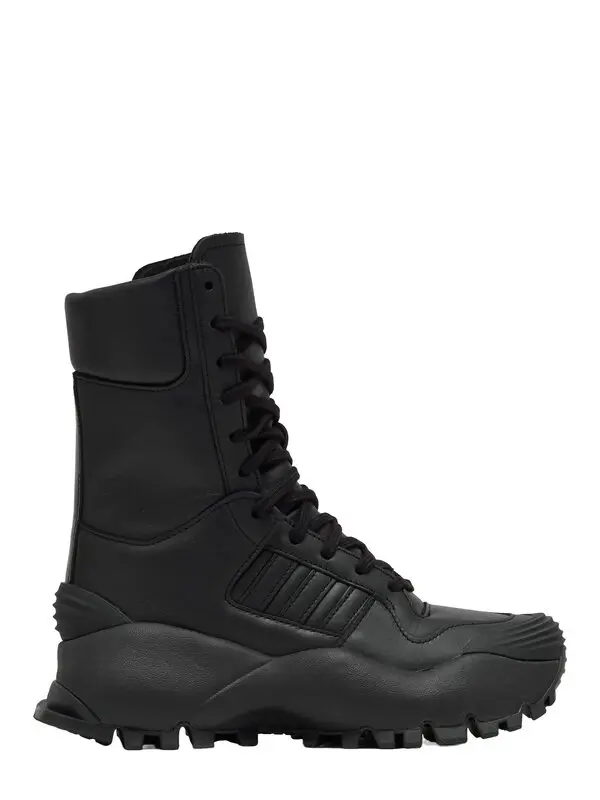 ADIDAS X WILLY CHAVARRIA Leather Lace-up Combat Boots - Black