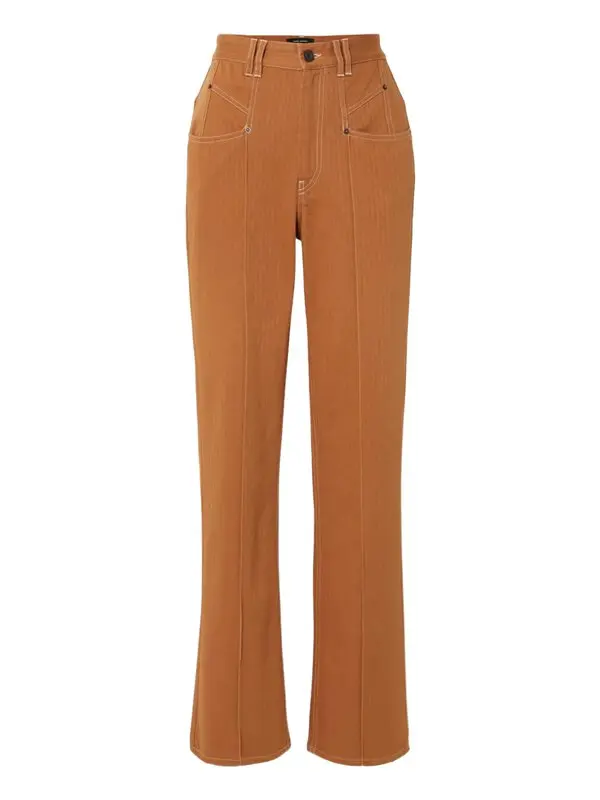 Isabel Marant Étoile Irokayo High Waist Trousers With White Topstitching - Brick Red