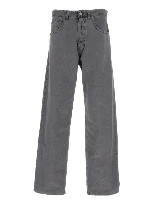 MAISON MARGIELA Logo Patch Wide Leg Jeans - Grey