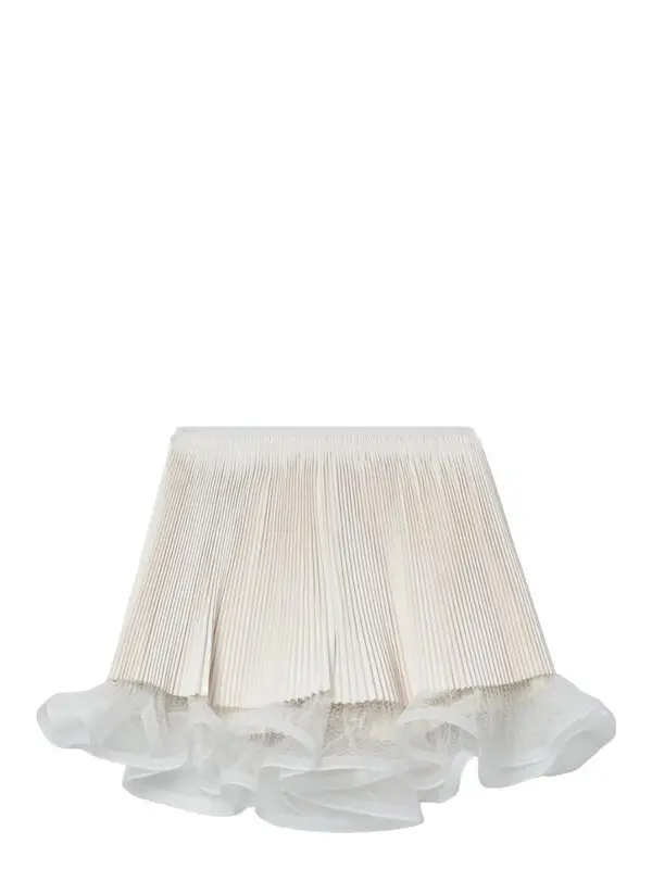 Givenchy Pleated Shorts With Lotus Leaf Edges - White