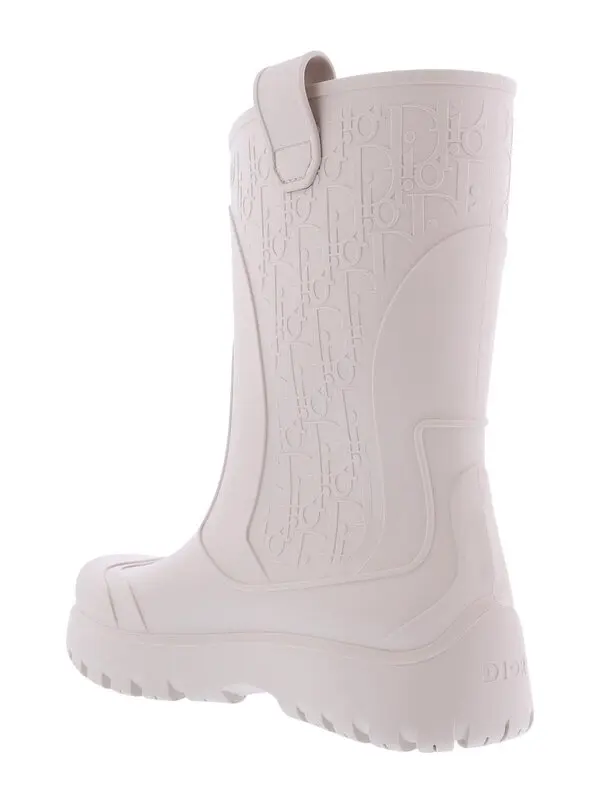 Dior Logo Embossed Rain Boots - White