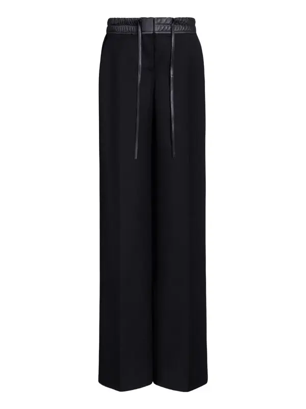 Alaïa Tailored Wide Leg Pants With Drawstring Waist - Black