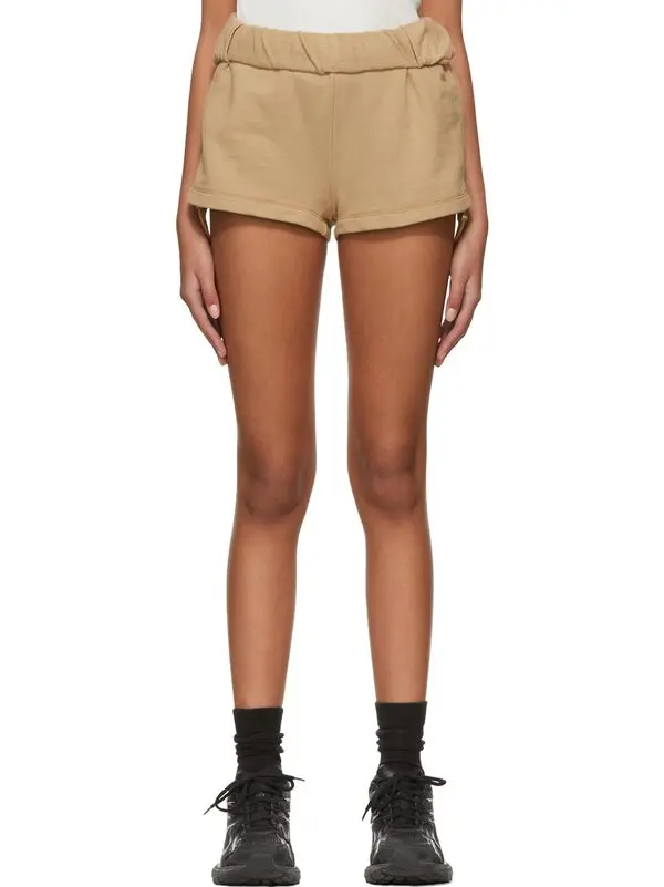 DION LEE Rolled-waist Track Shorts - Brown