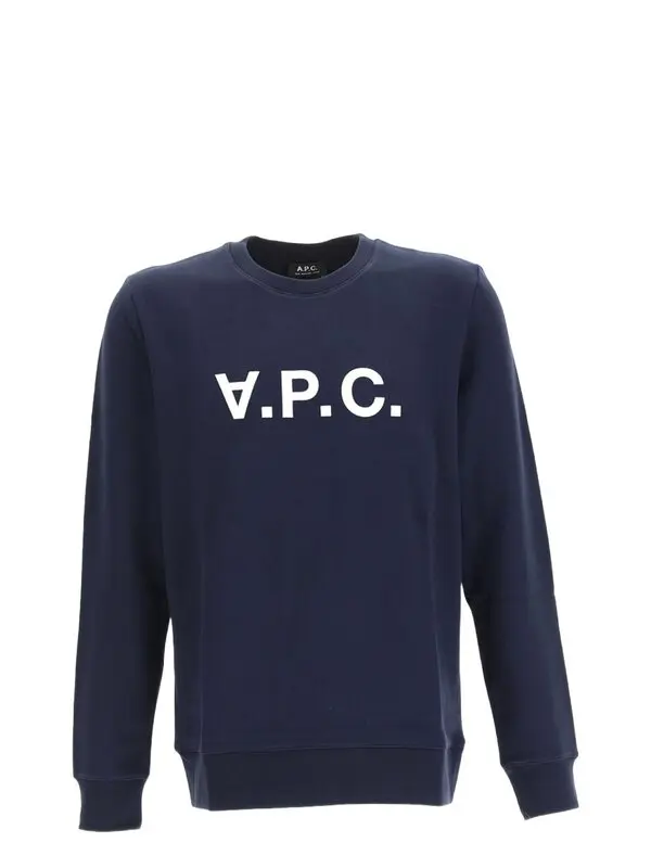 A.p.c. Flocked Logo Crewneck Sweatshirt - Black