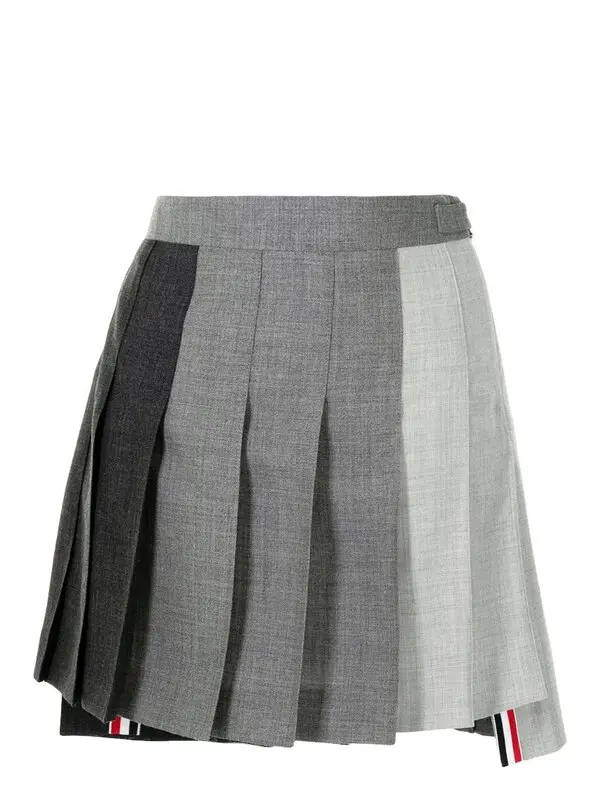 Thom Browne Rwb Striped Pleated Mini Skirt - No