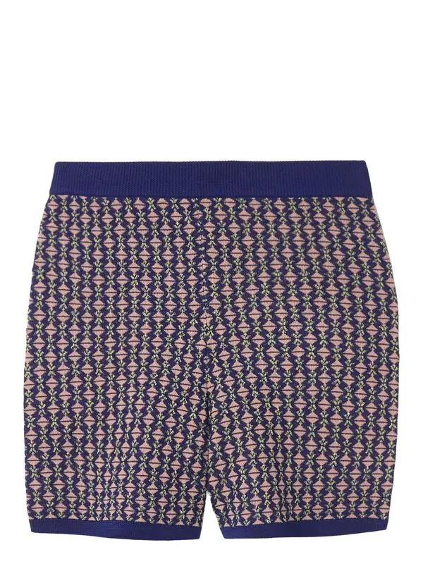 Dries Van Noten Jacquard Knit Shorts - Blue