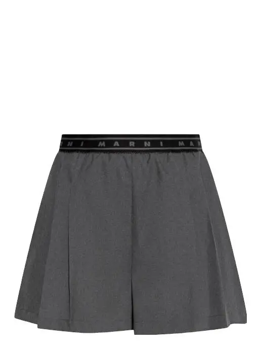 Marni Logo Waistband Shorts - Grey