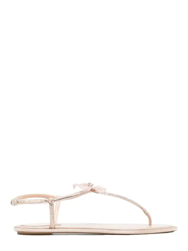 Rene Caovilla Embellished Floral Sandals - Nude