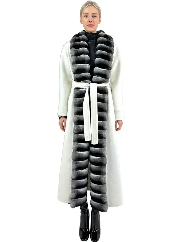 LISKA Lace-up Coat With Fur Trim - Black