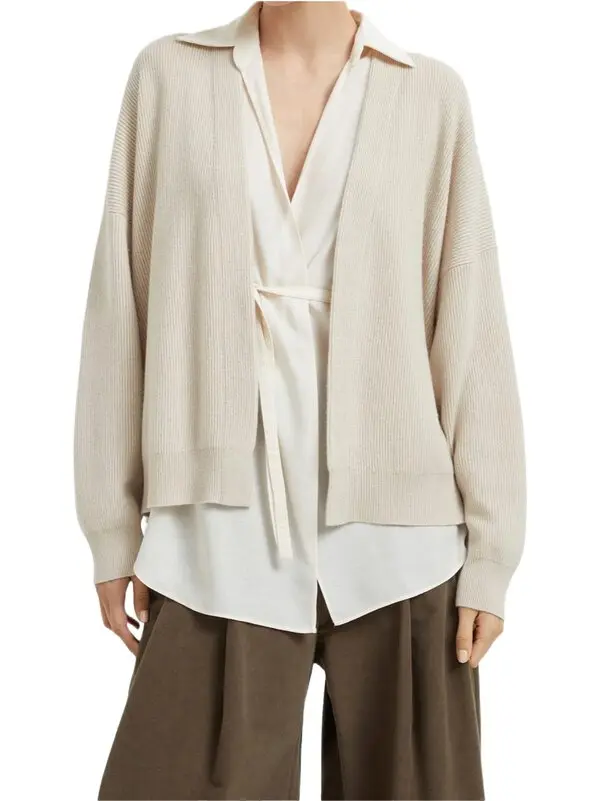 Brunello Cucinelli Cashmere Layered Cardigan - White