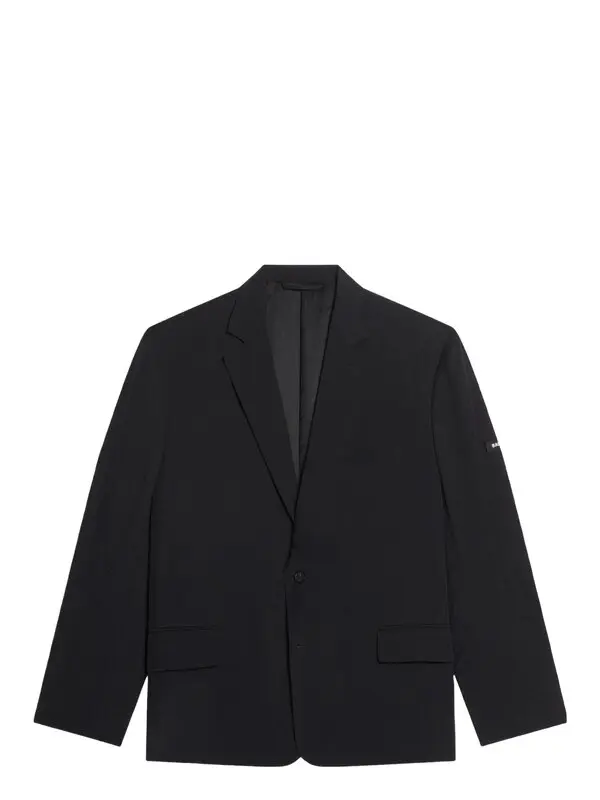 Balenciaga Single-breasted Blazer With Cut-out Lapel - Black