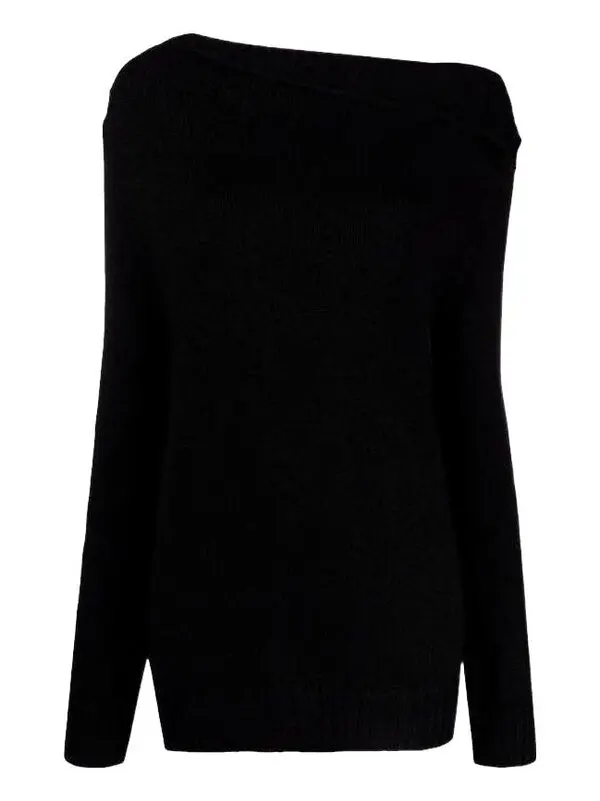 ANN DEMEULEMEESTER Asymmetrical Wool Jumper - Black