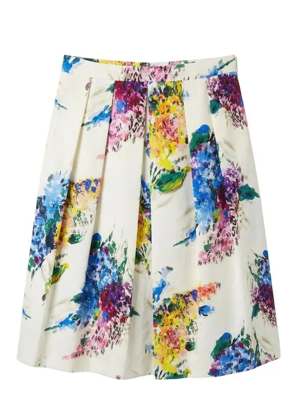 Max Mara Printed Pleated Skirt - Multicolor