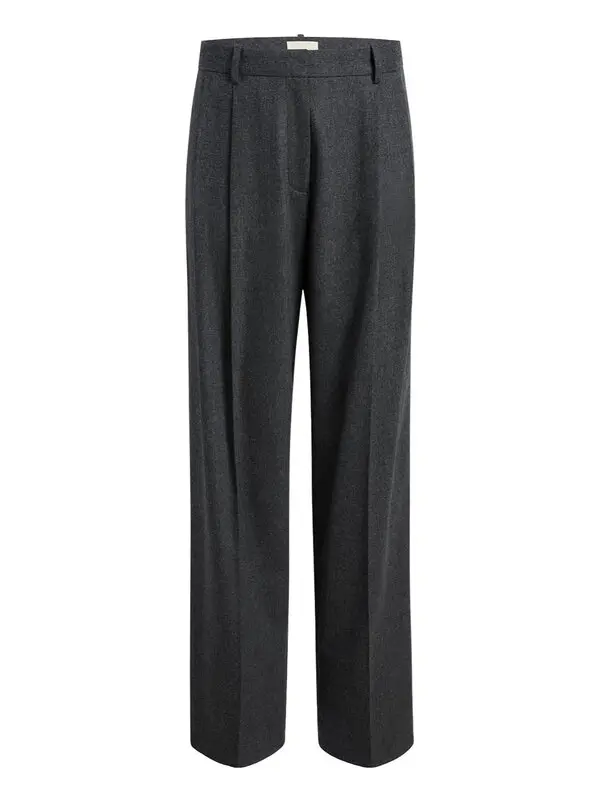 Khaite Pleated Straight-leg Trousers - Black