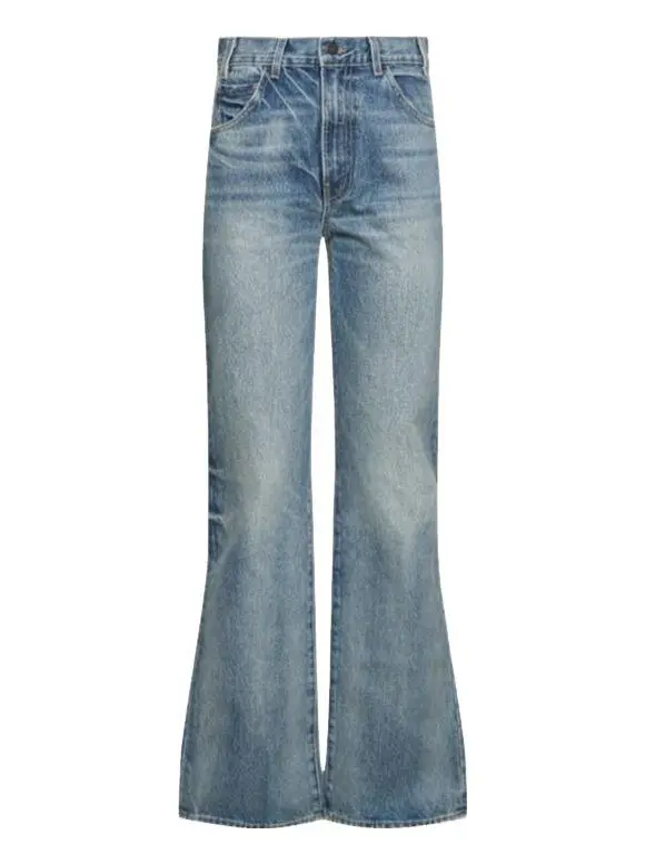 NILI LOTAN High Waist Denim Trousers - Gray