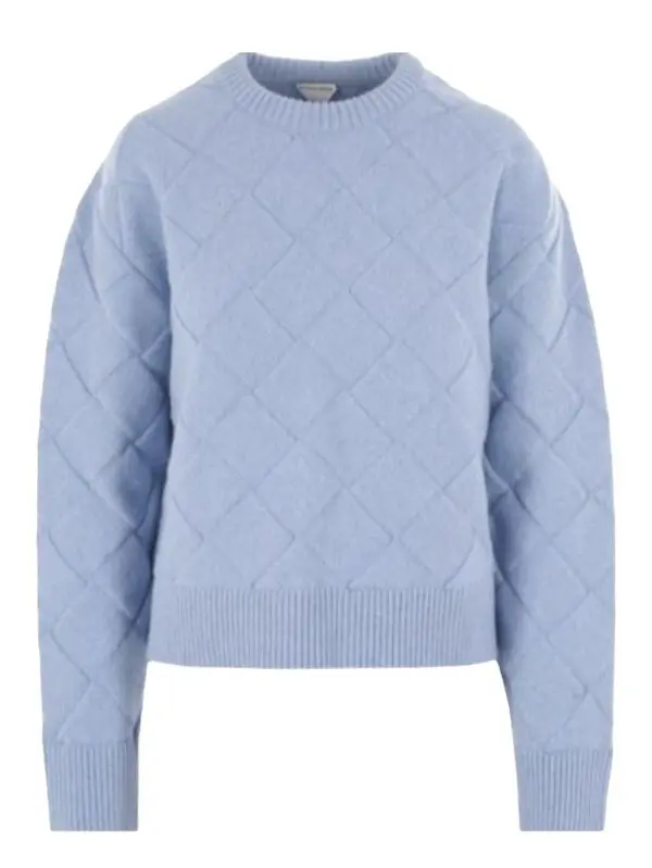 Bottega Veneta Intrecciato Quilted Crewneck Jumper - Blue