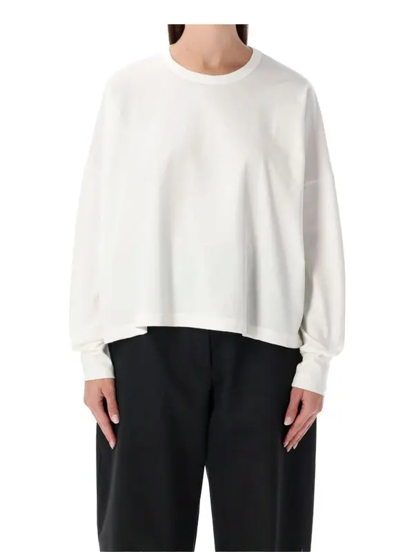 Studio Nicholson Oversized Crewneck Long Sleeve Top - White