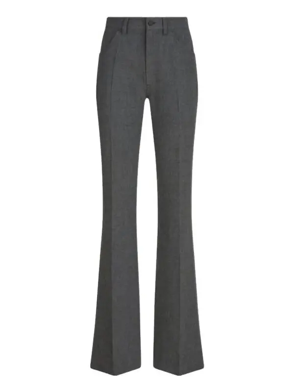 Attico Tailored Trousers With Zip And Button Closure - Black