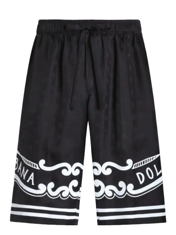 Dolce & Gabbana Bandanna Printed Bermuda Shorts - Black