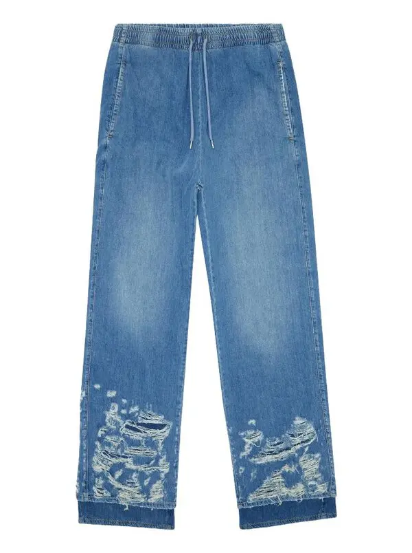 DIESEL® Distressed Wide-leg Jeans - Blue