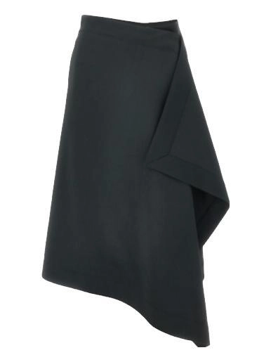 AMI Paris Wrapped Midi Skirt - Gray