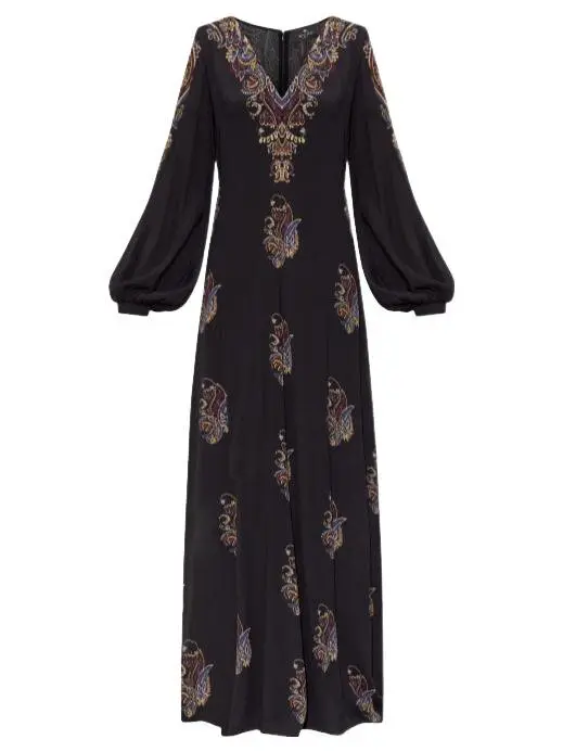 Etro Paisley Printed Maxi Dress - Black