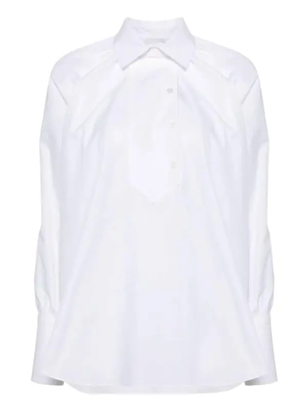 PATOU Long Sleeved Gathered Blouse - White