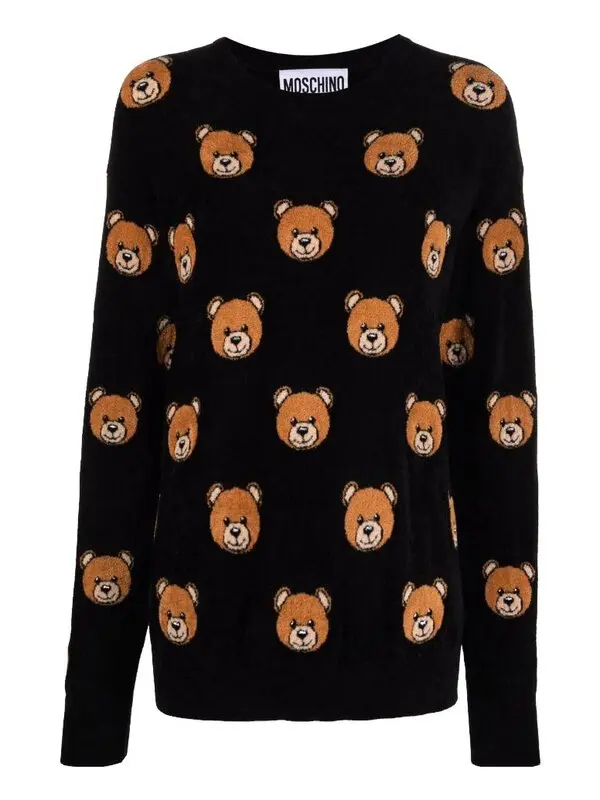 Moschino Teddy Bear Print Jumper - Black