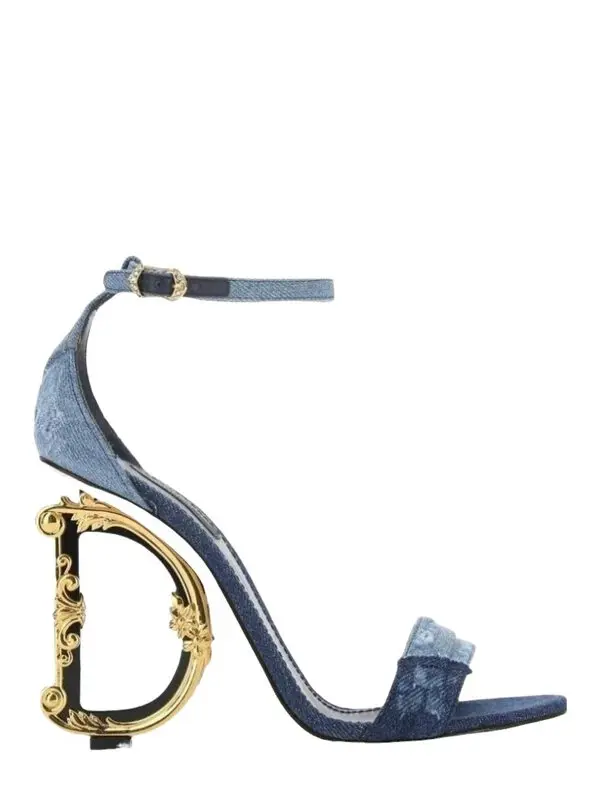 Dolce & Gabbana Dg Heel Denim Sandals - Blue