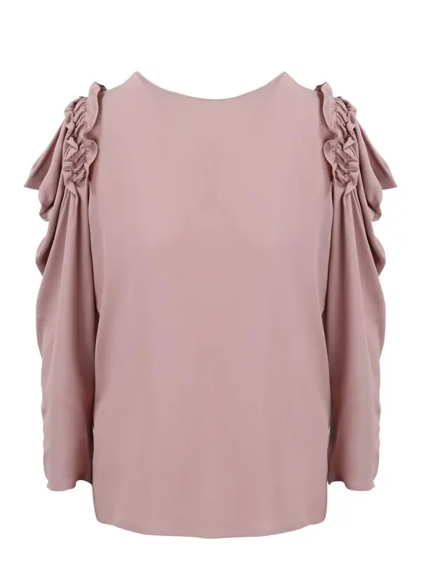Alberta Ferretti Ruffled Blouse - Nude