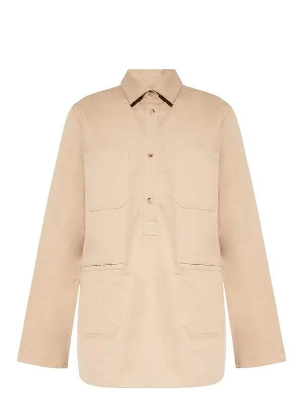 TOTEME Buttoned Collar Relaxed-fit Shirt - Nude