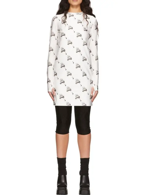 We11Done Printed Artwork Dress - White