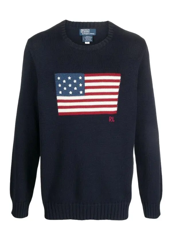 Polo Ralph Lauren Iconic Flag Jumper - Black