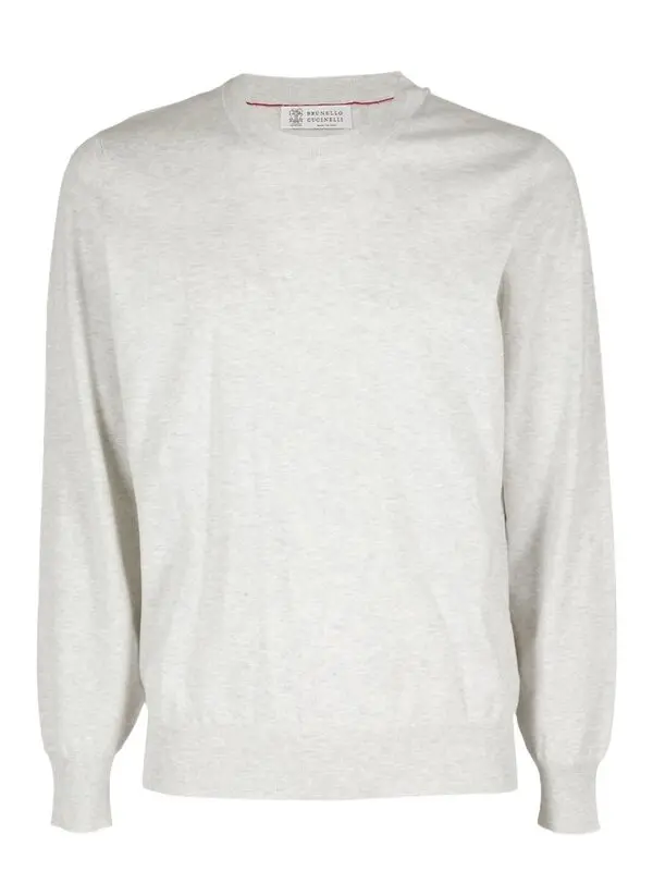 Brunello Cucinelli Crewneck Knitted Pullover - White