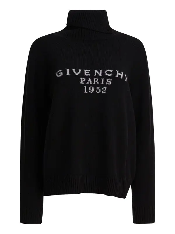 Givenchy Logo Detail Turtleneck Sweater - Black