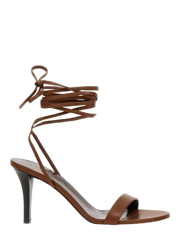 THE ROW Maud High-heeled Sandals With Wrap-around Straps - Brown