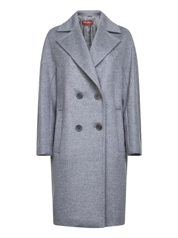 Max Mara Agenda Double-breasted Long Coat - Medium Gray