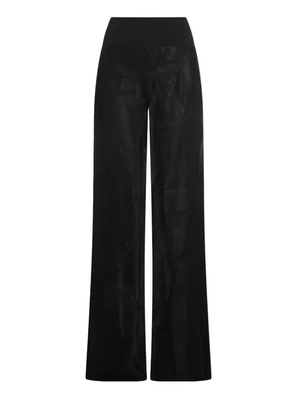 Rick Owens Wide-leg Ribbed Waistband Trousers - Black
