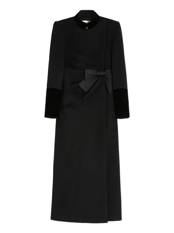 Valentino Garavani Bow-detailed Coat - Black