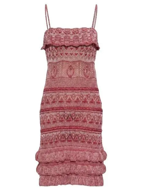 Etro Paisley Pattern Ruffled Mini Dress - Pink