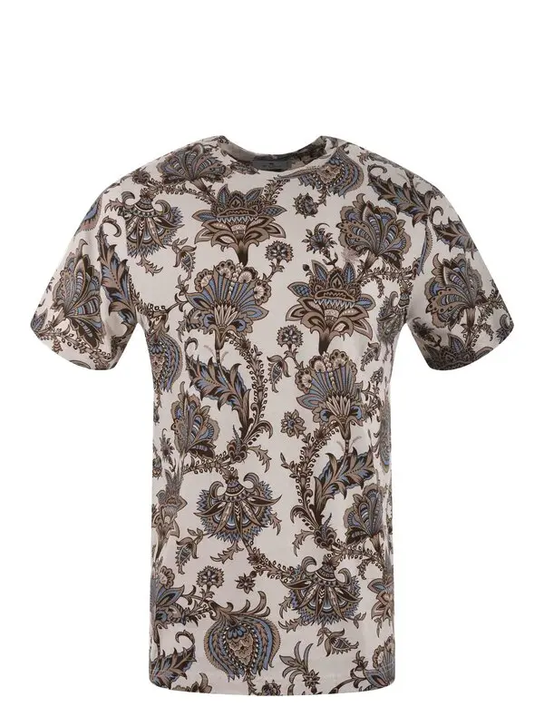 Etro Floral Printed Crewneck T-shirt - Multicolor