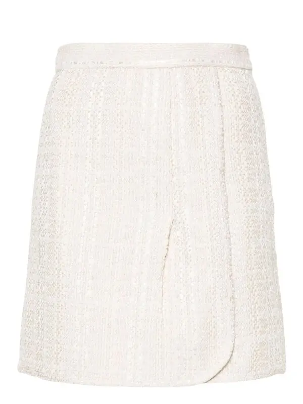 IRO PARIS Bouclé Design Mini Skirt - White