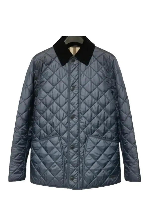 Burberry Quilted Cotton Jacket - Navy Blue