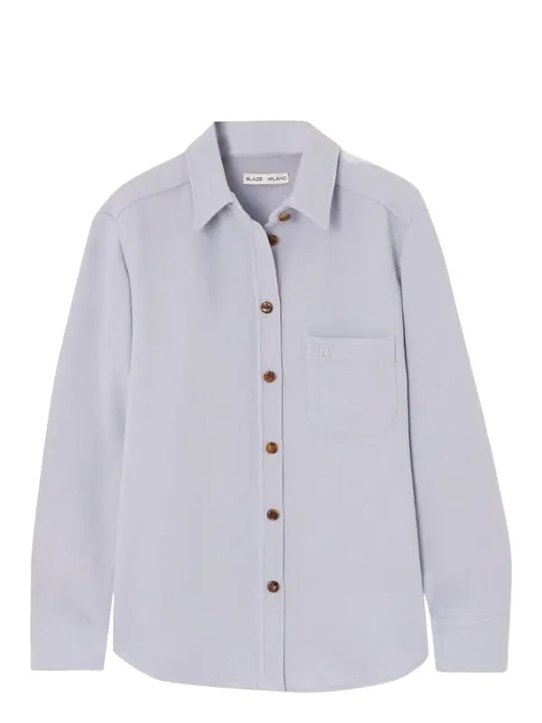 BLAZÉ MILANO Long-sleeved Collared Shirt - Light Blue