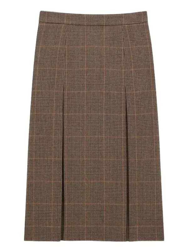 Saint Laurent Checked Midi Skirt - No